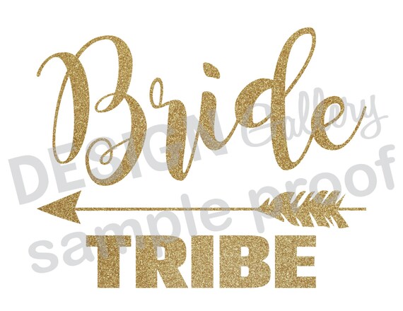 Bride Tribe Arrow Gold Glitter JPG png image & SVG DXF