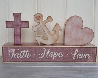 Faith hope love sign | Etsy