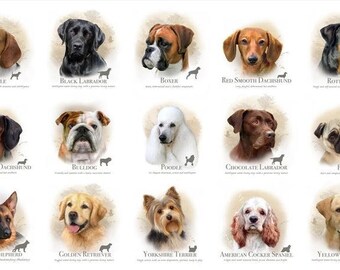 Dog breed fabric | Etsy