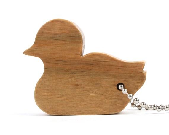 Duck Silhouette Key Chain Simple Outline Wood Duck Key Ring