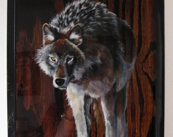 Wolf oil painting | Etsy