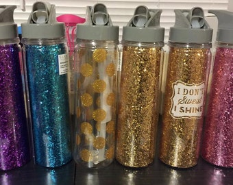 Glitter water bottle | Etsy
