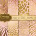 Pink and Gold Animal Skins digital paper African animal
