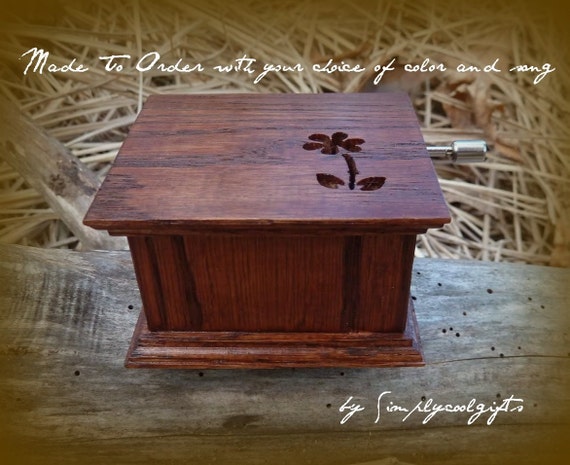 music box flower music box flower girl gift wooden music