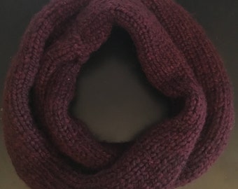 Burgundy Infinity Scarf Maroon Wool Infinity Scarf