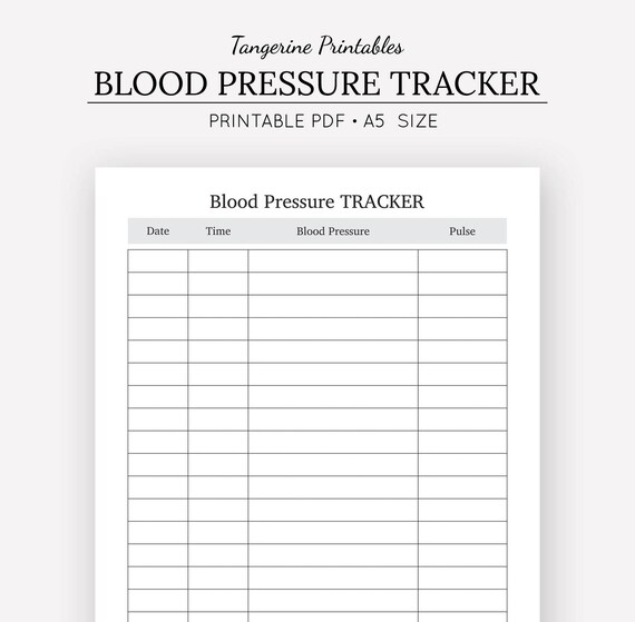 Printable Nhs Blood Pressure Recording Chart