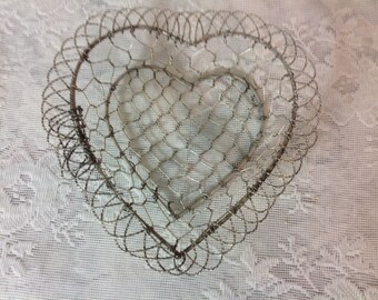 Wire heart basket | Etsy