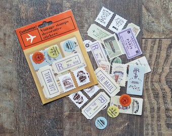 Air mail stickers | Etsy