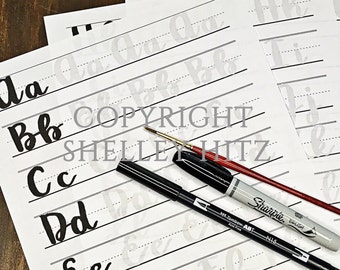 Hand Lettering Practice Sheets Modern Calligraphy Guide