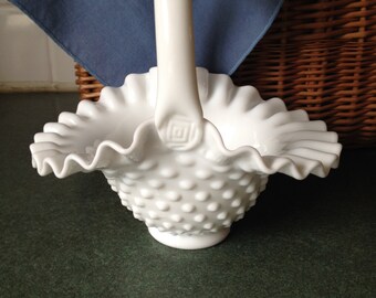 Fenton glass basket | Etsy