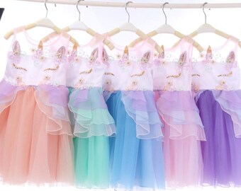 Girls unicorn dress | Etsy