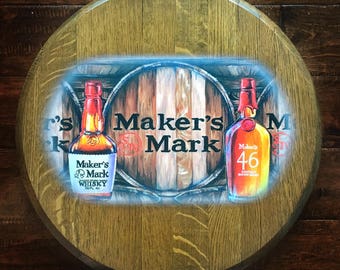 Makers Mark Inspired Oil Painting Print wall art decor man