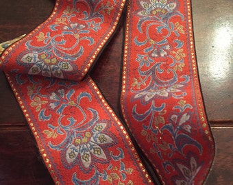 Vintage French Brocade Ribbon a thick white and Iridescent