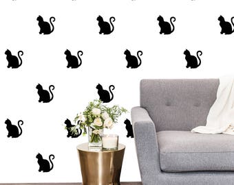 Cat wall decals | Etsy