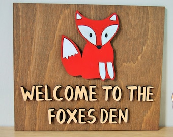 Fox welcome sign | Etsy
