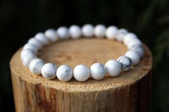 White Howlite Bracelet Howlite Bracelet Yoga Bracelet White