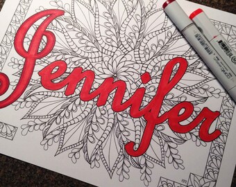 Zentangle name art | Etsy