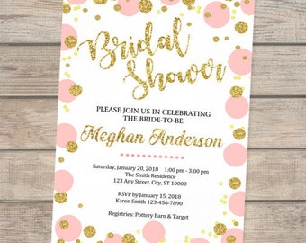 Pink gold invitation | Etsy