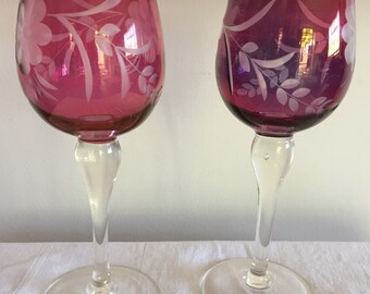 Cranberry glass | Etsy