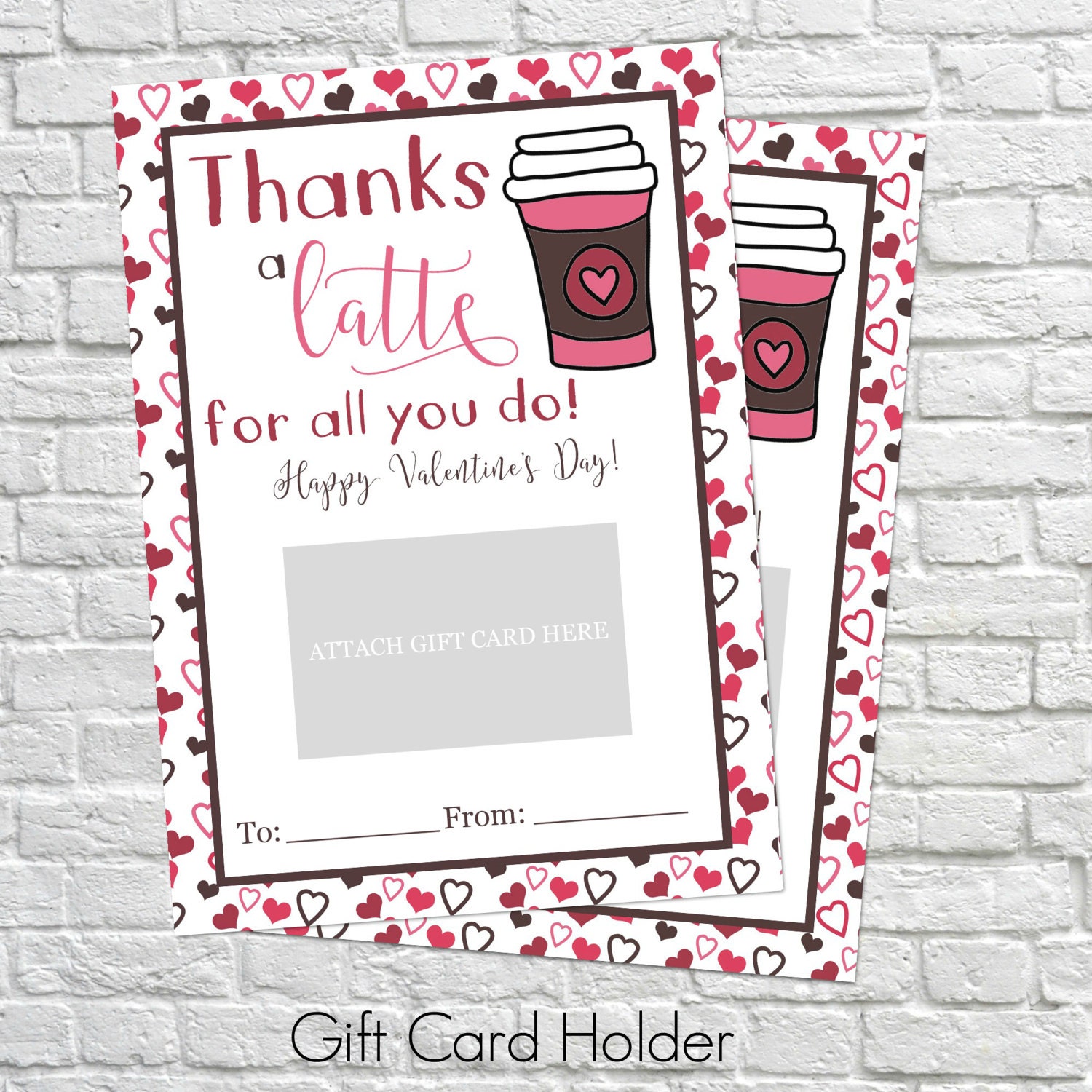 Valentine's Day Gift Card Holder Thank You Gift Card