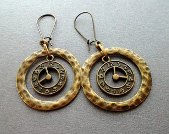 Clock earrings | Etsy