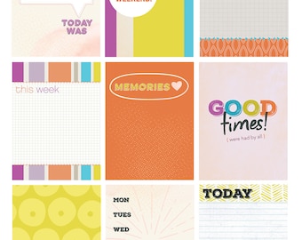 Black and White Abstract Digital Project Life Cards Black