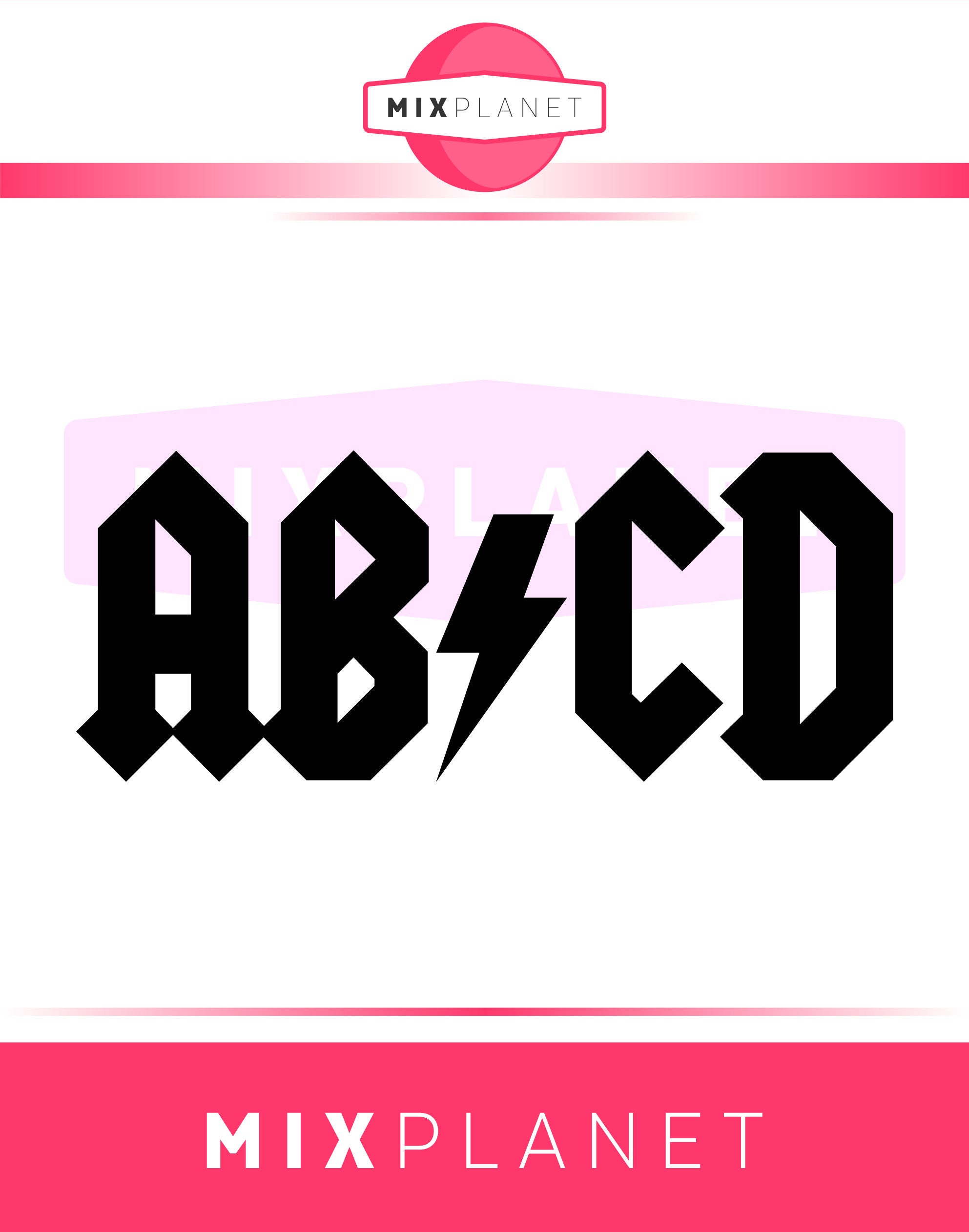 Kids Design ABCD Cutting Files ACDC Thunder Tshirt Design