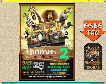 Madagascar invite | Etsy