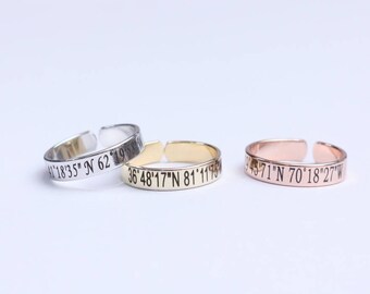 Coordinates ring | Etsy