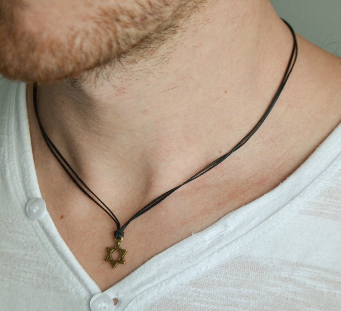 Star of David necklace for men men's necklace with bronze