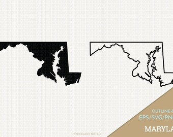 Maryland outline | Etsy