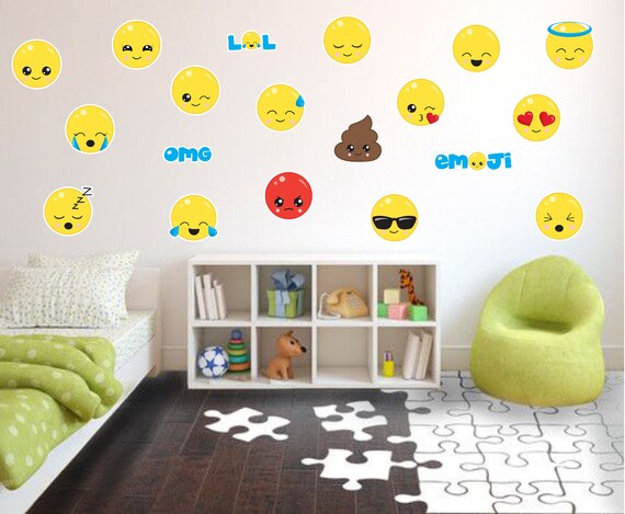 Emoji wall decals fabric wall decals kids wall decals