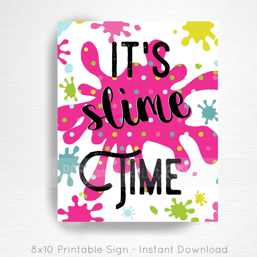 Slime Birthday Party Printable Slime Time Welcome Door Sign