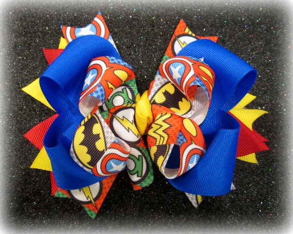 Super Hero Hair Bow Superhero Bows Batman Hairbow Superman