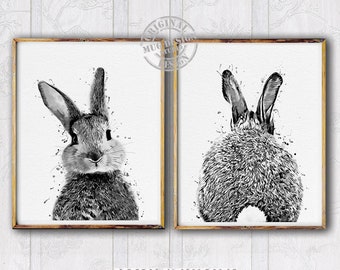 Rabbit print | Etsy