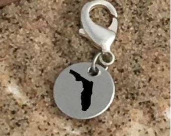 Florida Necklace Small Florida State Charm Sterling Silver