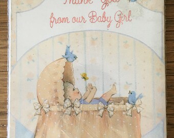 6 Handmade Baby Girl Thank You Cards