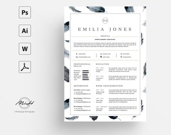 Cv template | Etsy