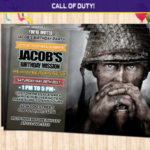 Call duty invitación | Etsy