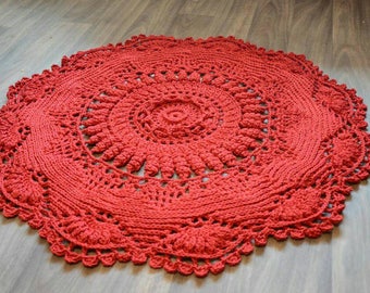 Crochet floor rug | Etsy