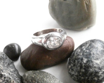 Clear stone ring | Etsy