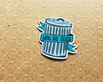 Trash can sticker | Etsy