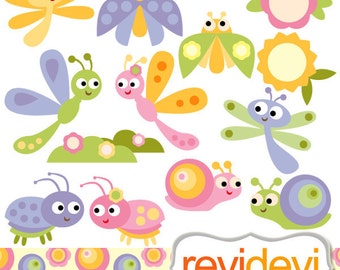 ON SALE garden bugs clip art cute bugs clip artsummer bugs