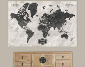 World map canvas | Etsy