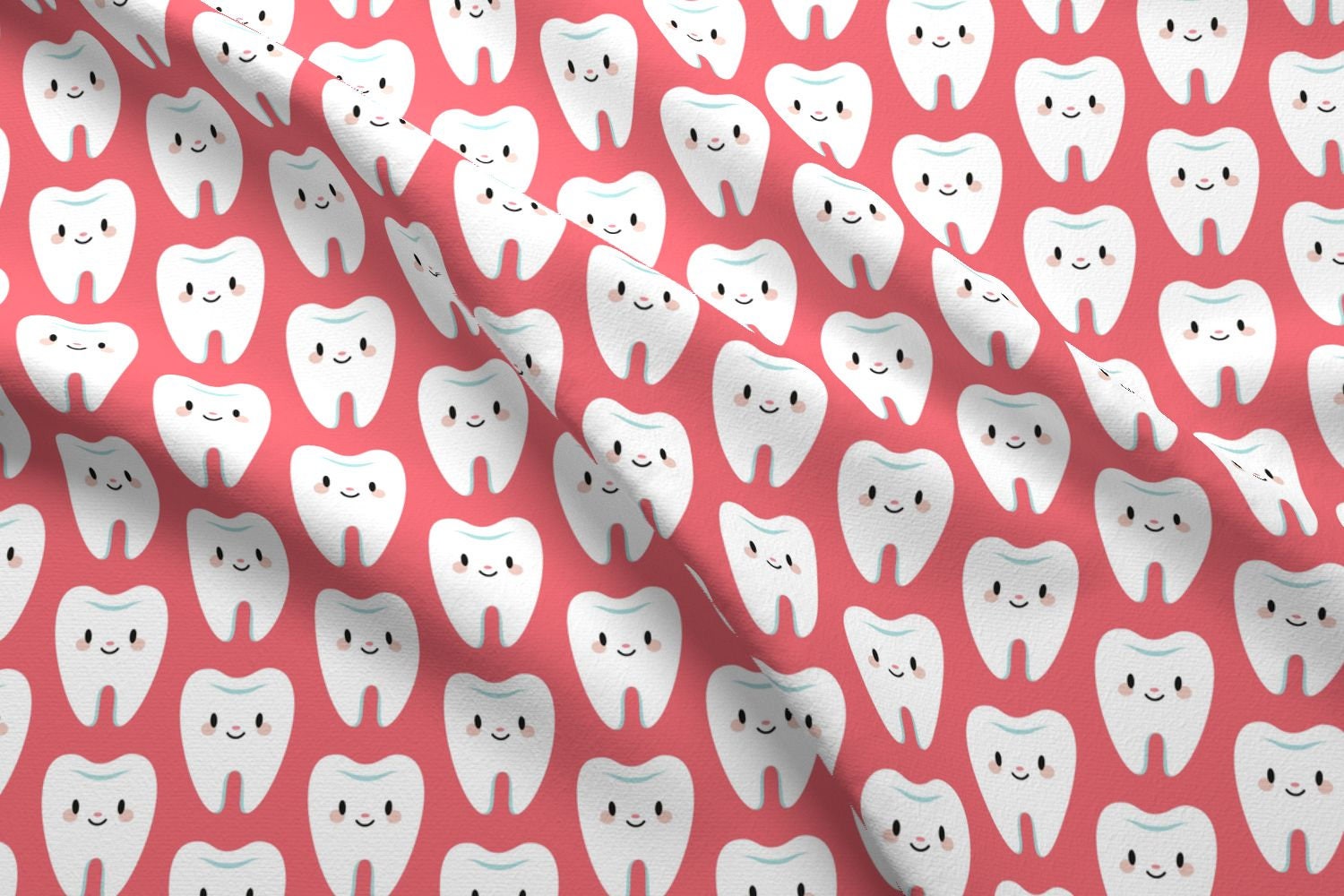 Kawaii Dentist Dental Tooth Fabric Cute Little Molar Teeth