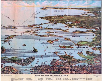 Antique Map Boston Harbor 1775