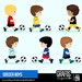 SOCCER BOYS Digital Clipart Set Soccer Clipart Play