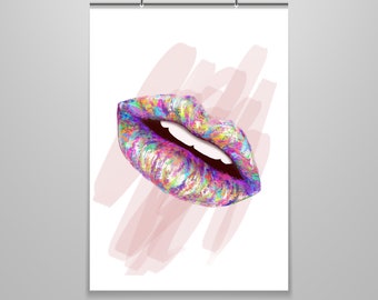 Lips art | Etsy