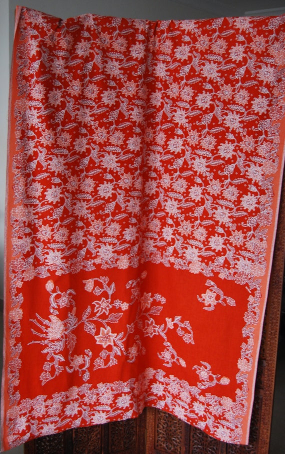 Red Malaysian batik fabric