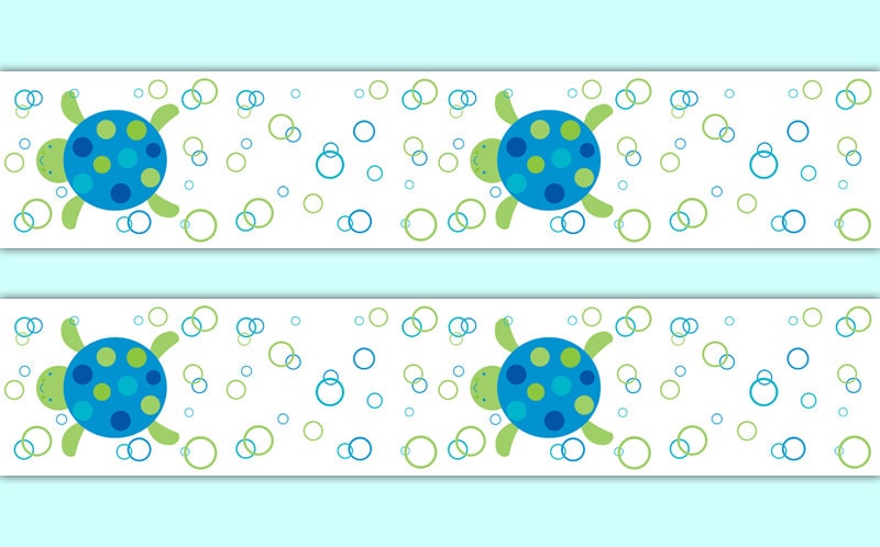 TURTLE SEA LIFE Nursery Decals Wall Art Decor Wallpaper Border
